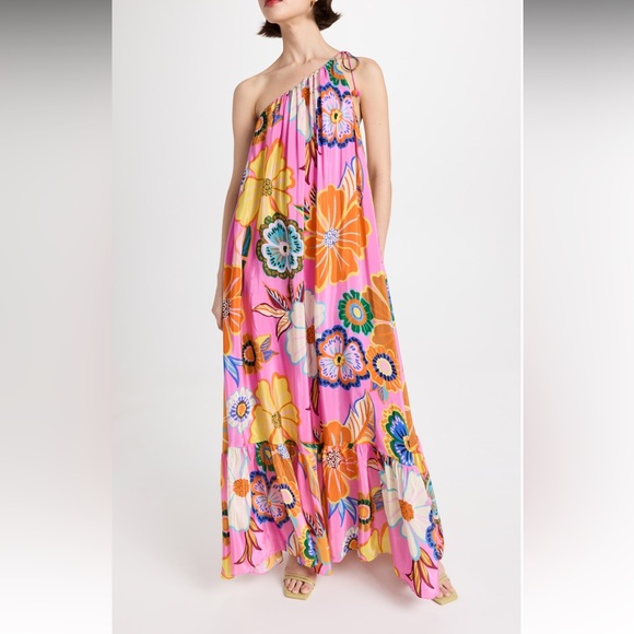 FARM Rio | Dresses | Nwt Farm Rio Full Garden Pink Maxi Dress Small ...